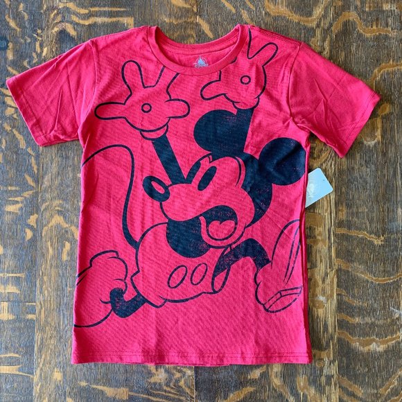 Disney | Shirts & Tops | Disney Red Runnin Mickey Tee Boys Nwt | Poshmark